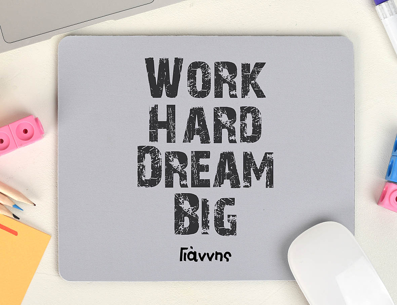 Work Hard - Mousepad Με Σχεδια | Memorybox